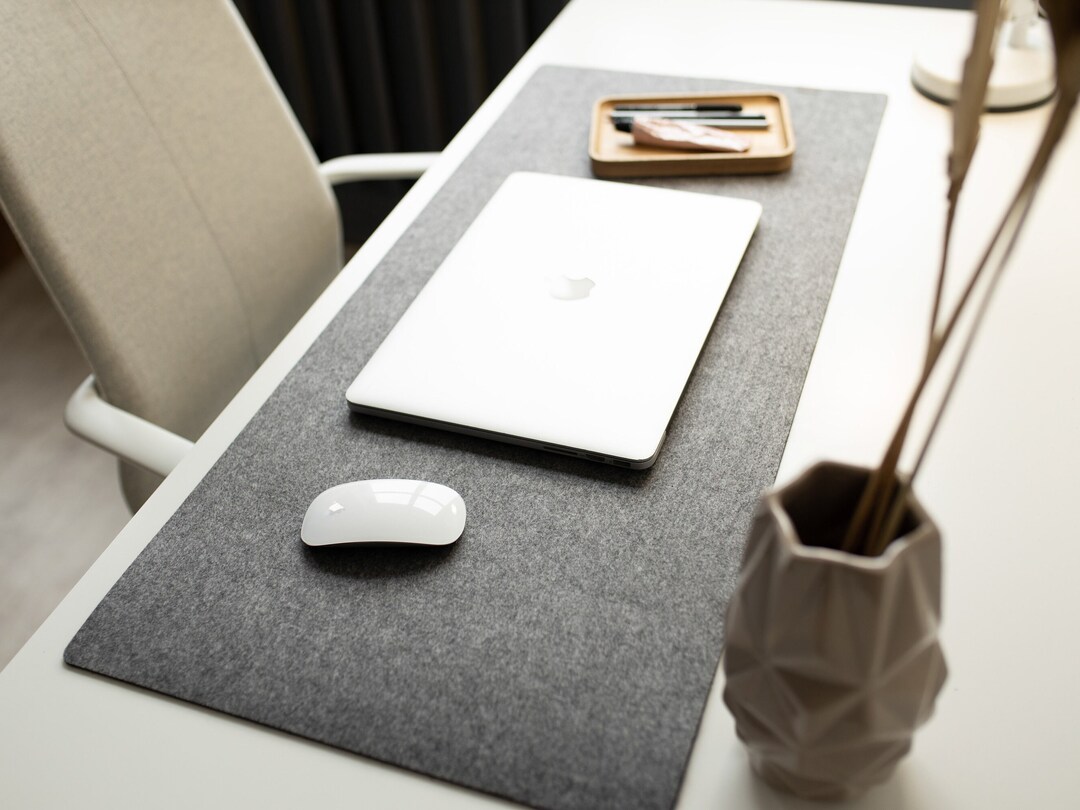 Felt Desk Mat Aesthetic, Extra Large Full Desk Mouse Pad, Custom Felt ...