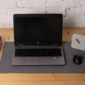 Custom Size Desk Mat Grey, Felt Desk Pad, Large Mouse Pad, Gray Deskmat ...