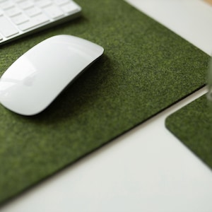Felt Desk Mat Green, Custom Size Desk Pad Green, Felt Extended Mouse ...