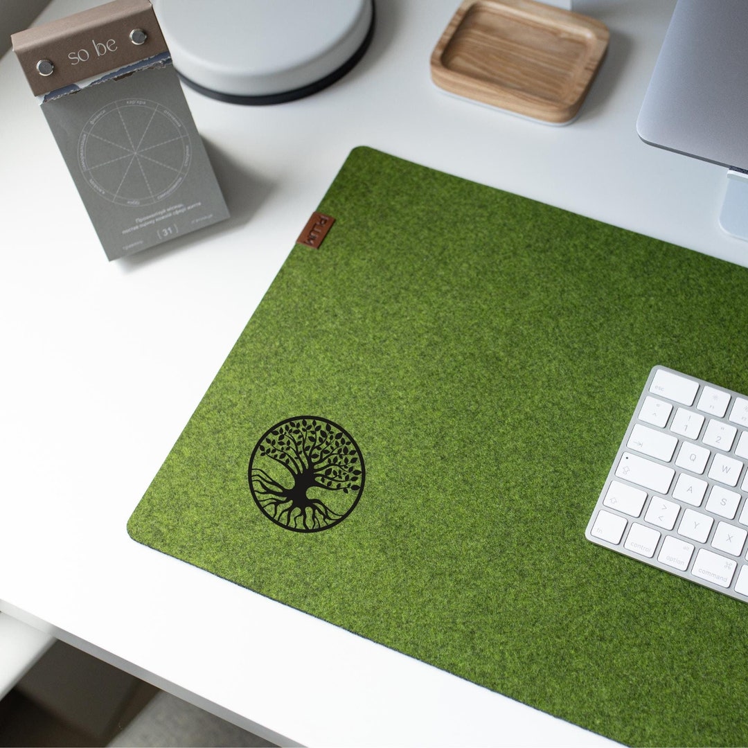Green Desk Mat Tree of Life Custom Mousepad Desk Accessories Felt Desk ...