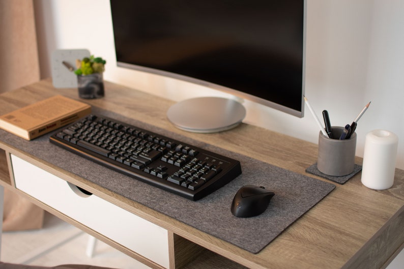 Felt Desk Pad Custom Felt Desk Mat Office Desk Accessories - Etsy