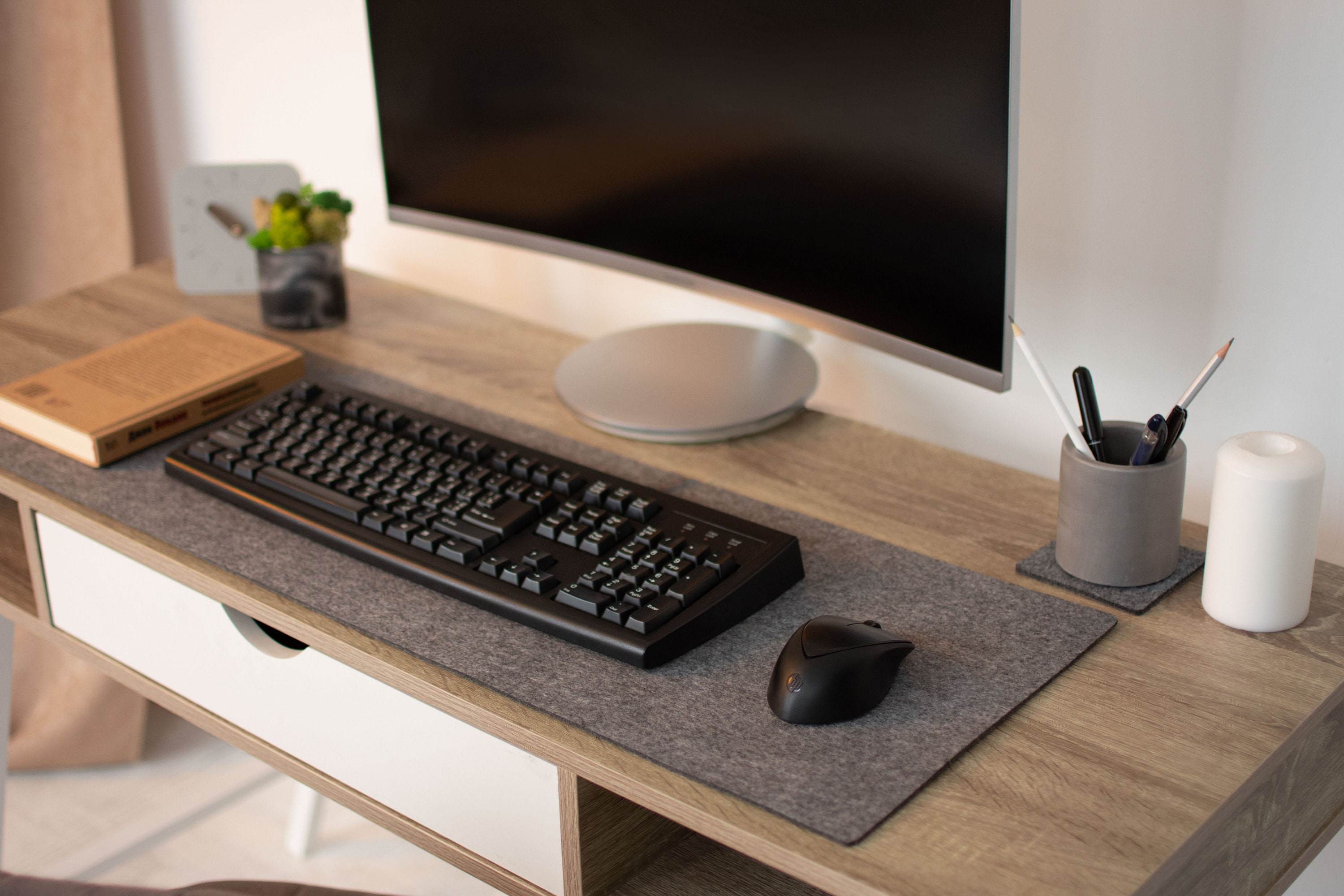 Felt Desk Pad Custom Felt Desk Mat Office Desk Accessories - Etsy UK