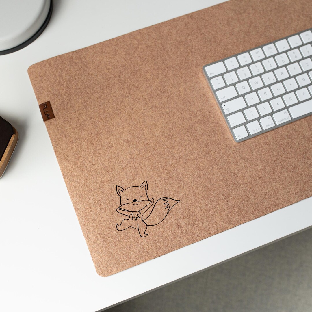 Animal Desk Mat, Baby Fox Embroidery, Office Supplies, Fox Mousepad ...