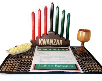 Kwanzaa Kinara Celebration Set Kwanzaa Engraved 11-piece - Etsy