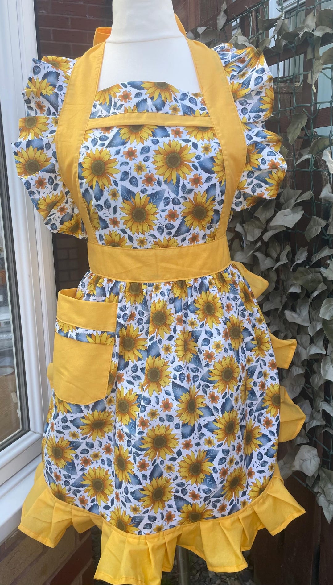 Handmade Sunflower Apron: Victorian Style Cotton Cooking Apron - Etsy