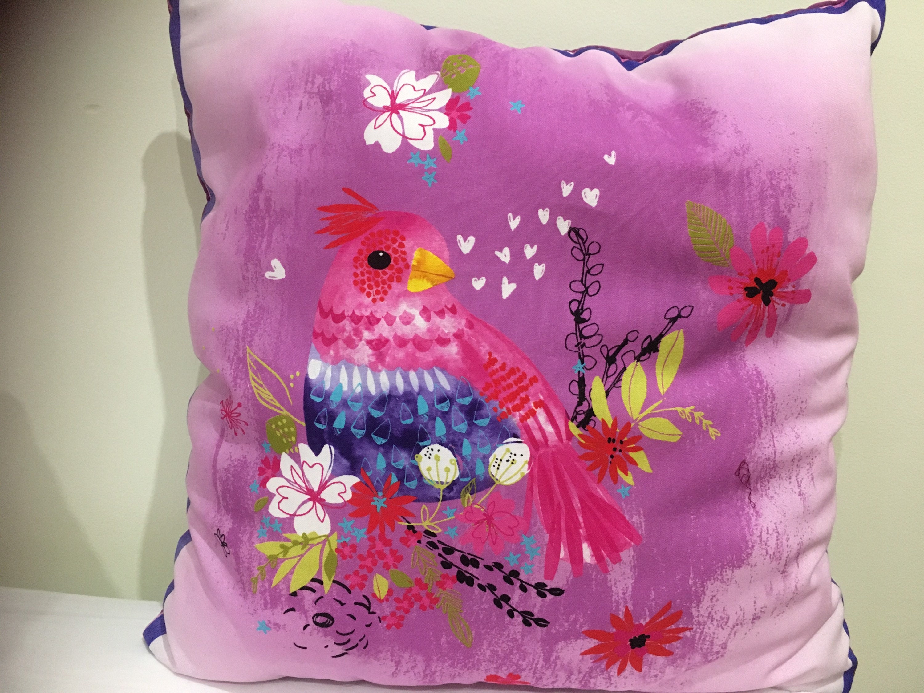 Handmade Bright Bird Cushion Cover | Etsy UK