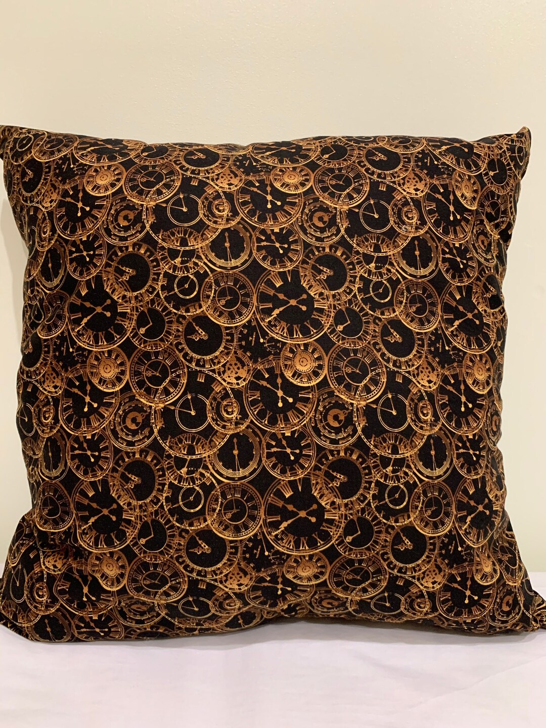 Handmade Steampunk Clock Cushion Cover: 100% Cotton Pillow - Etsy