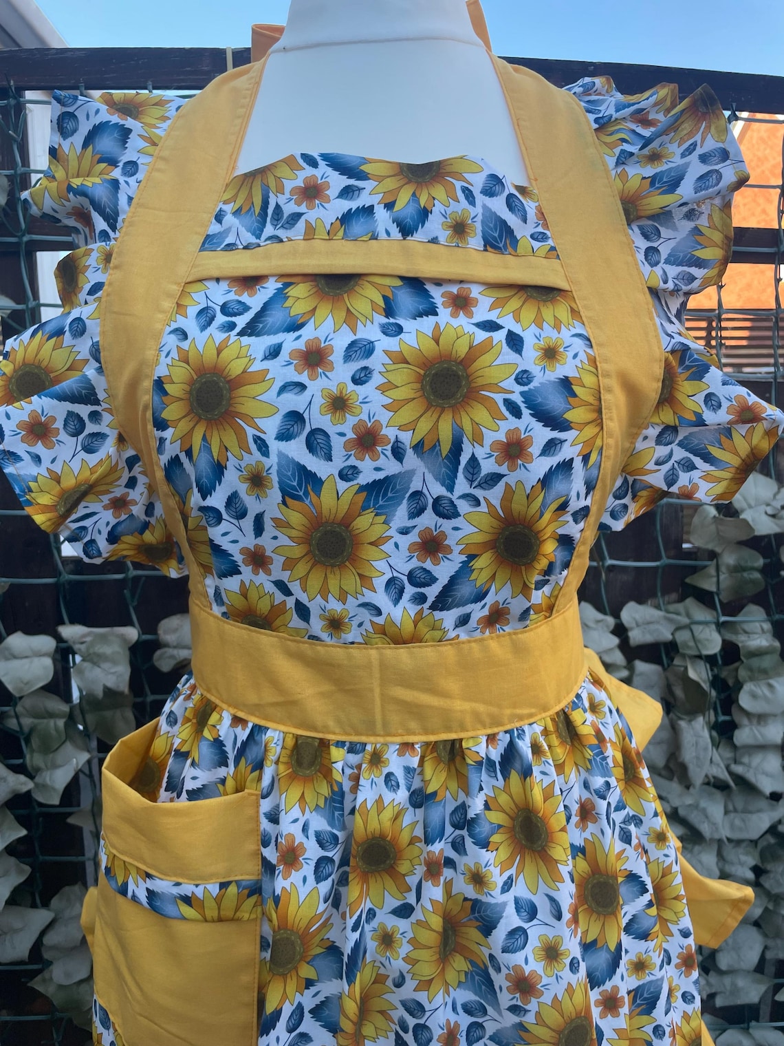 Handmade Sunflower Apron: Victorian Style Cotton Cooking Apron - Etsy
