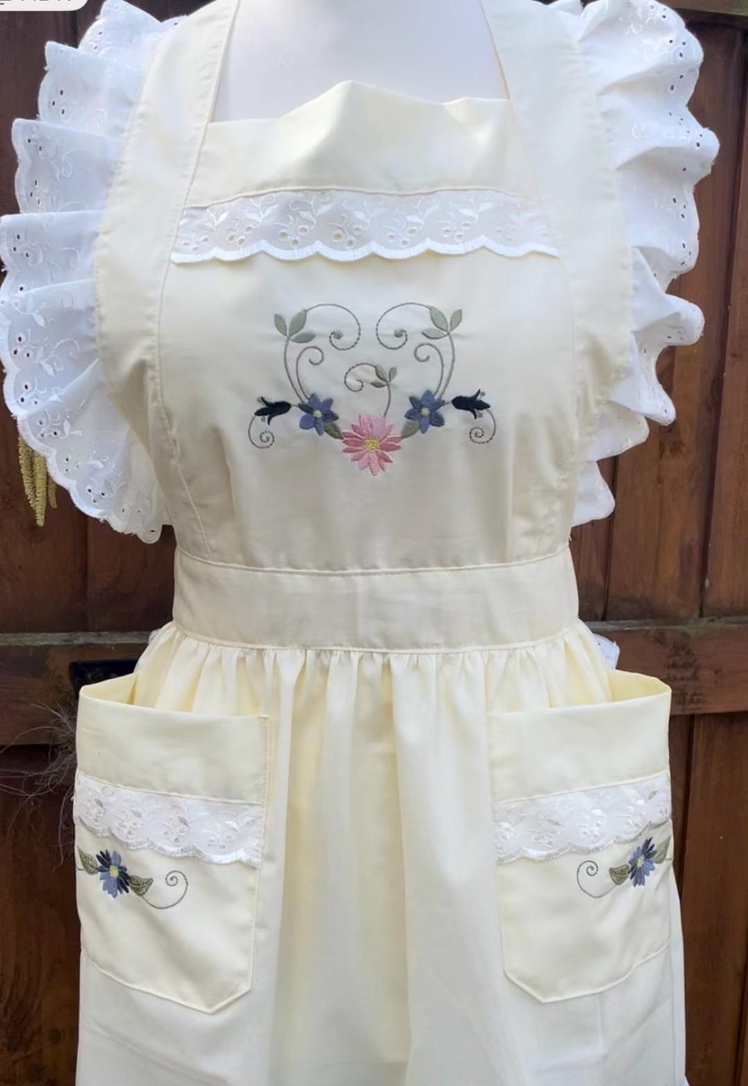 Stunning,made to Order Victorian Retro,organic Cotton, Cream Gathered ...