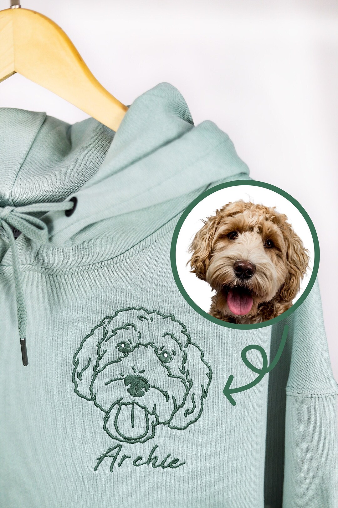 Custom Pet Embroidered Sweatshirt,custom Embroidered Dog Portrait From ...