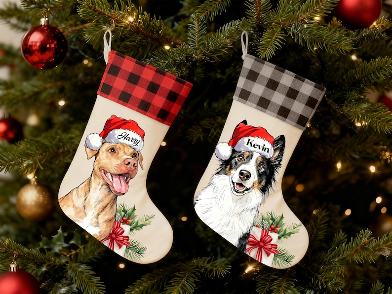 Custom Pet Stocking Using Pet's Photo + Name - Personalized Dog ...