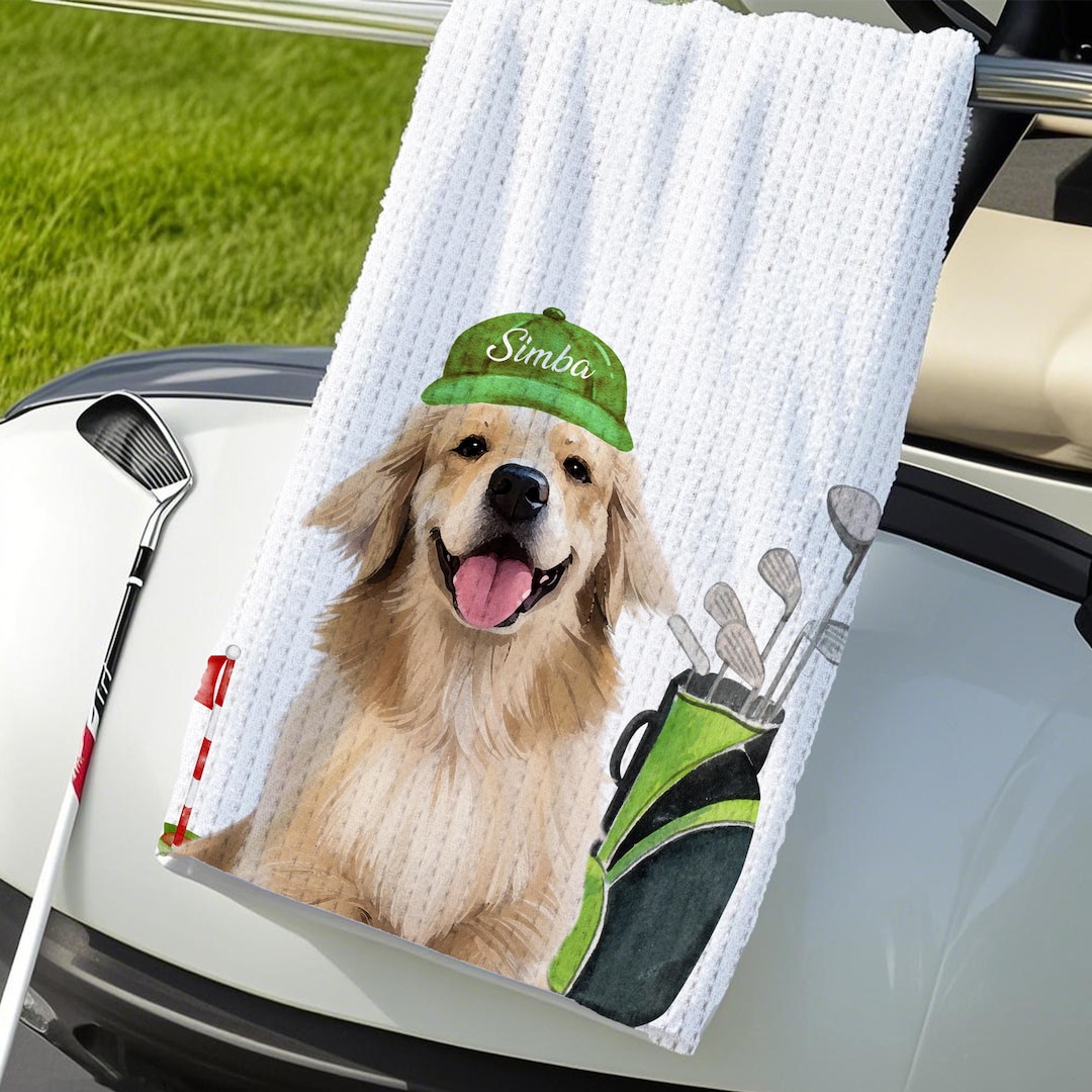 Custom Pet Golf Towel Using Pet Photo + Pet Name,personalized Dog Golf Towels, Custom Cat Golf ...