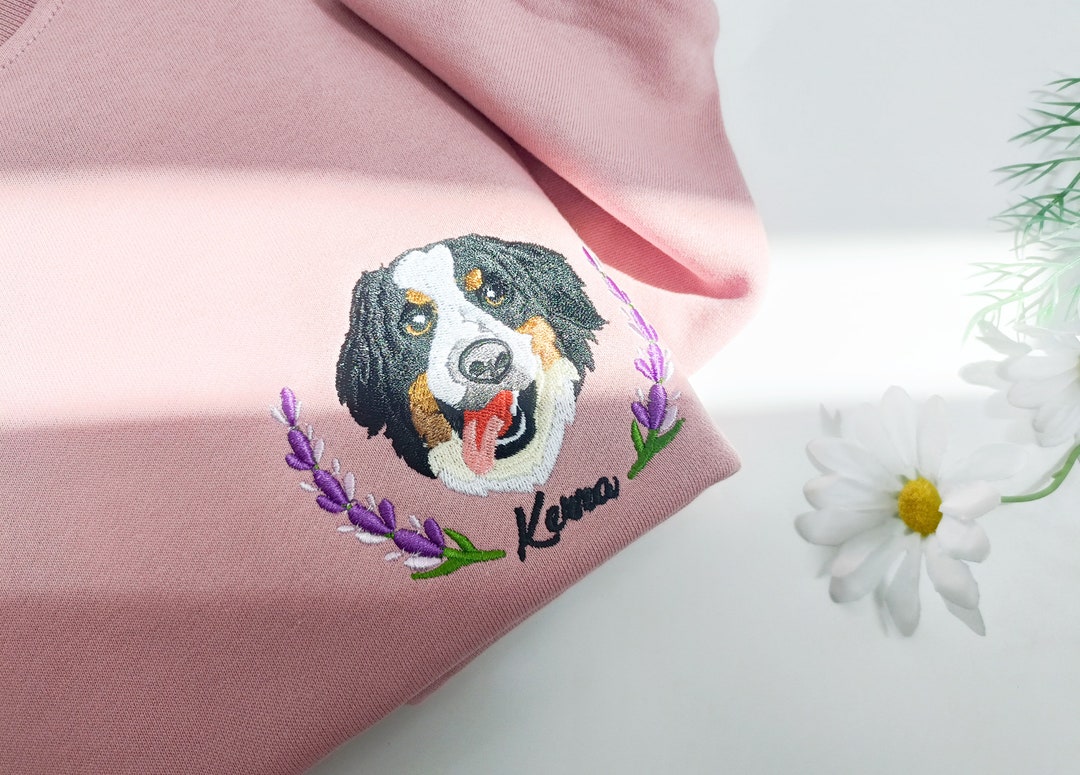 Custom Dog Face Embroidered Sweatshirt,cat Sweatshirt,dog Mom ...