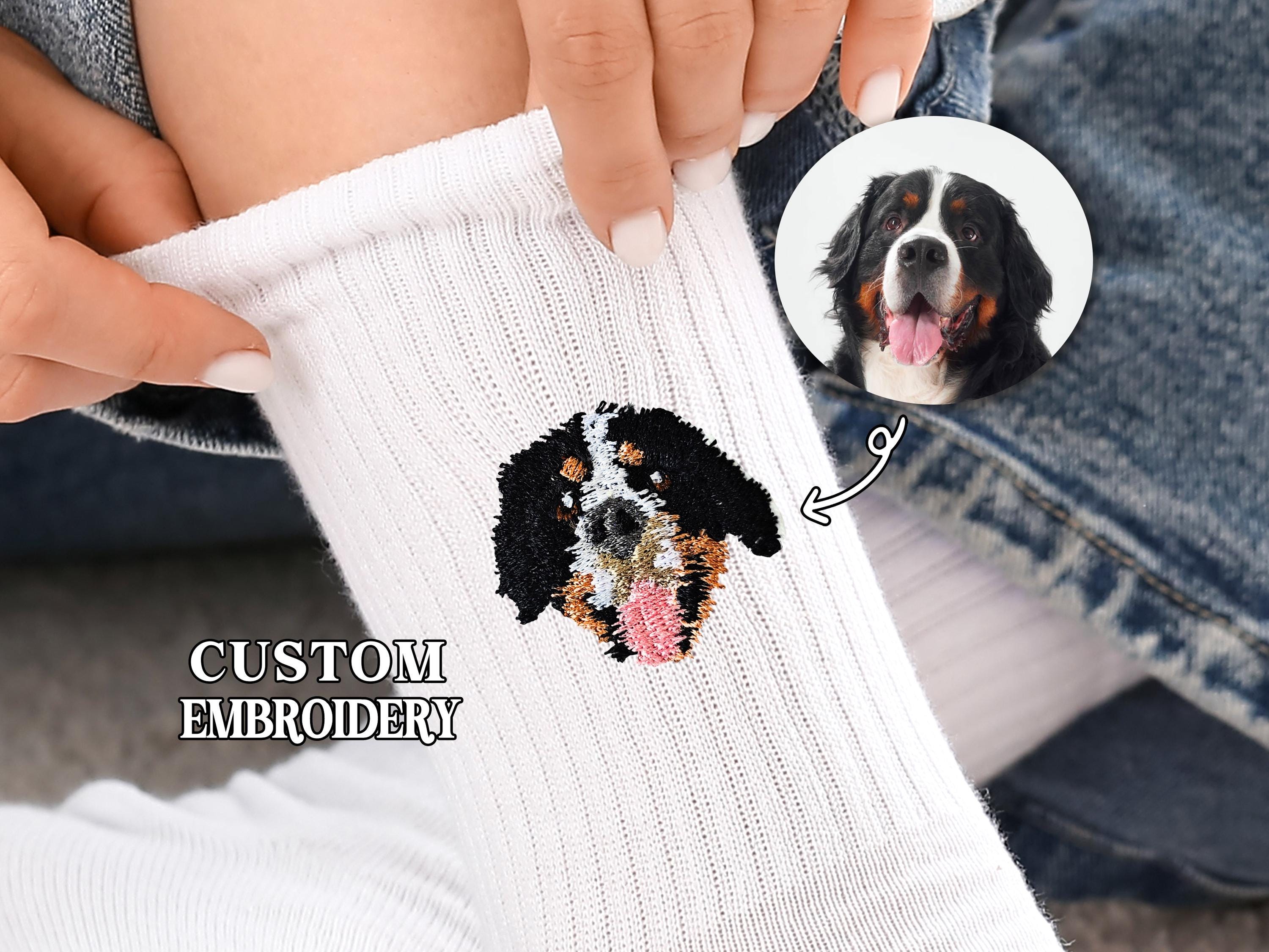 Custom Embroidered Pet Socks,personalized Cat & Dog Face Socks,unique ...