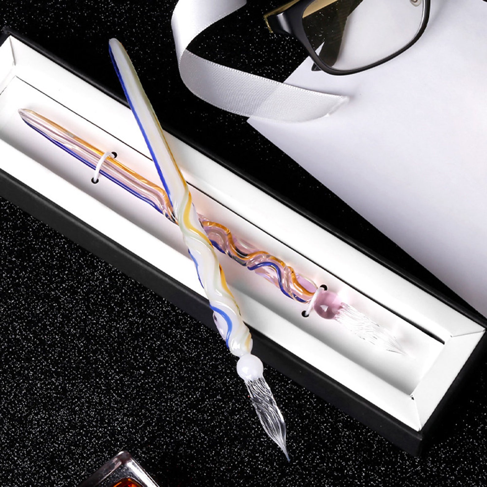 Glass Pen Dip Pen Dip Ink Dip Pen Set Crystal Pen Etsy