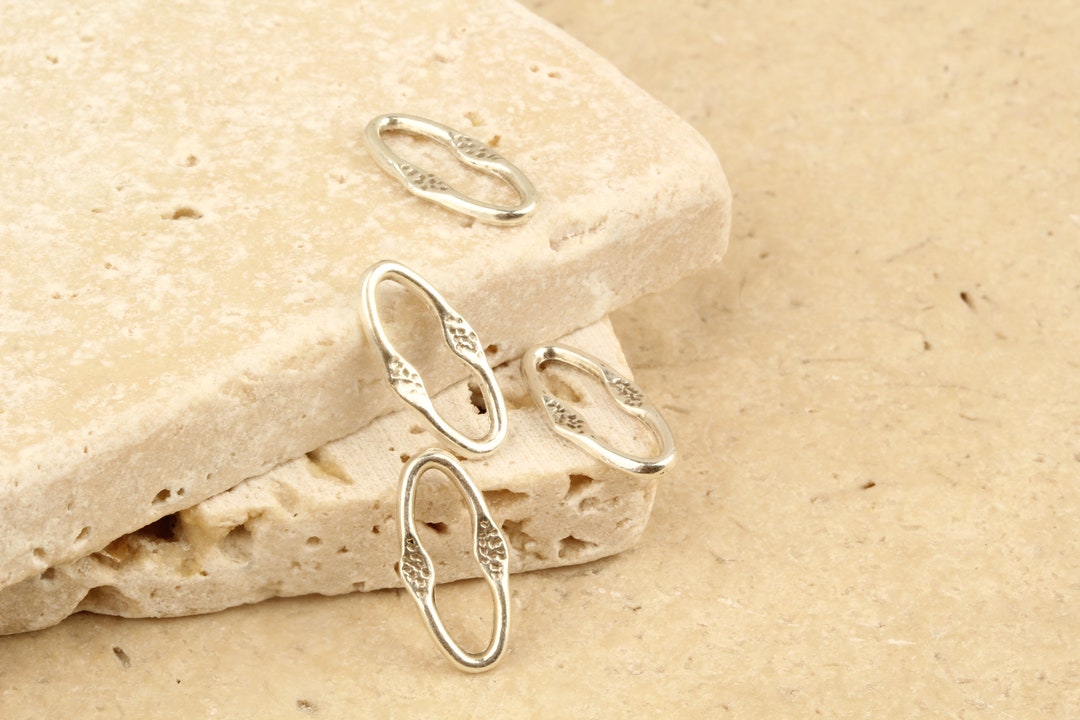 Brass Four Oval Connectors- Antique Silver Plated - Turkish Jewelry ...