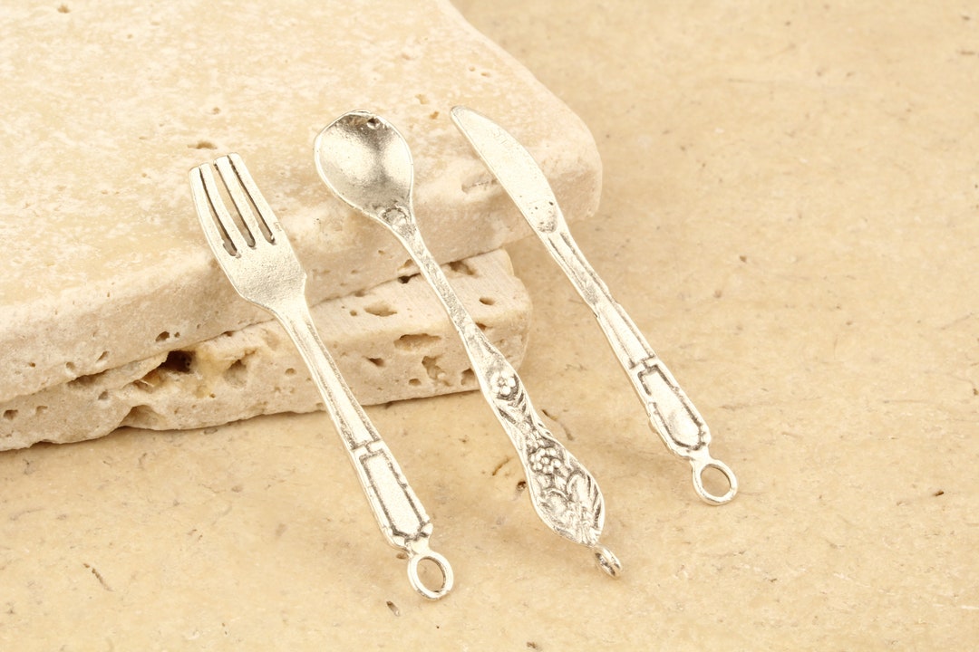 Brass Cook Set Charms- Antique Silver Plated - Turkish Jewelry ...