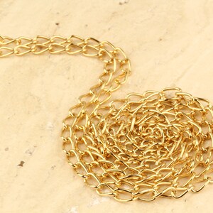 Shiny Gold 7x4.5mm Oval Link Chain 1meter (3.3feet) - 24K Gold Plated ...