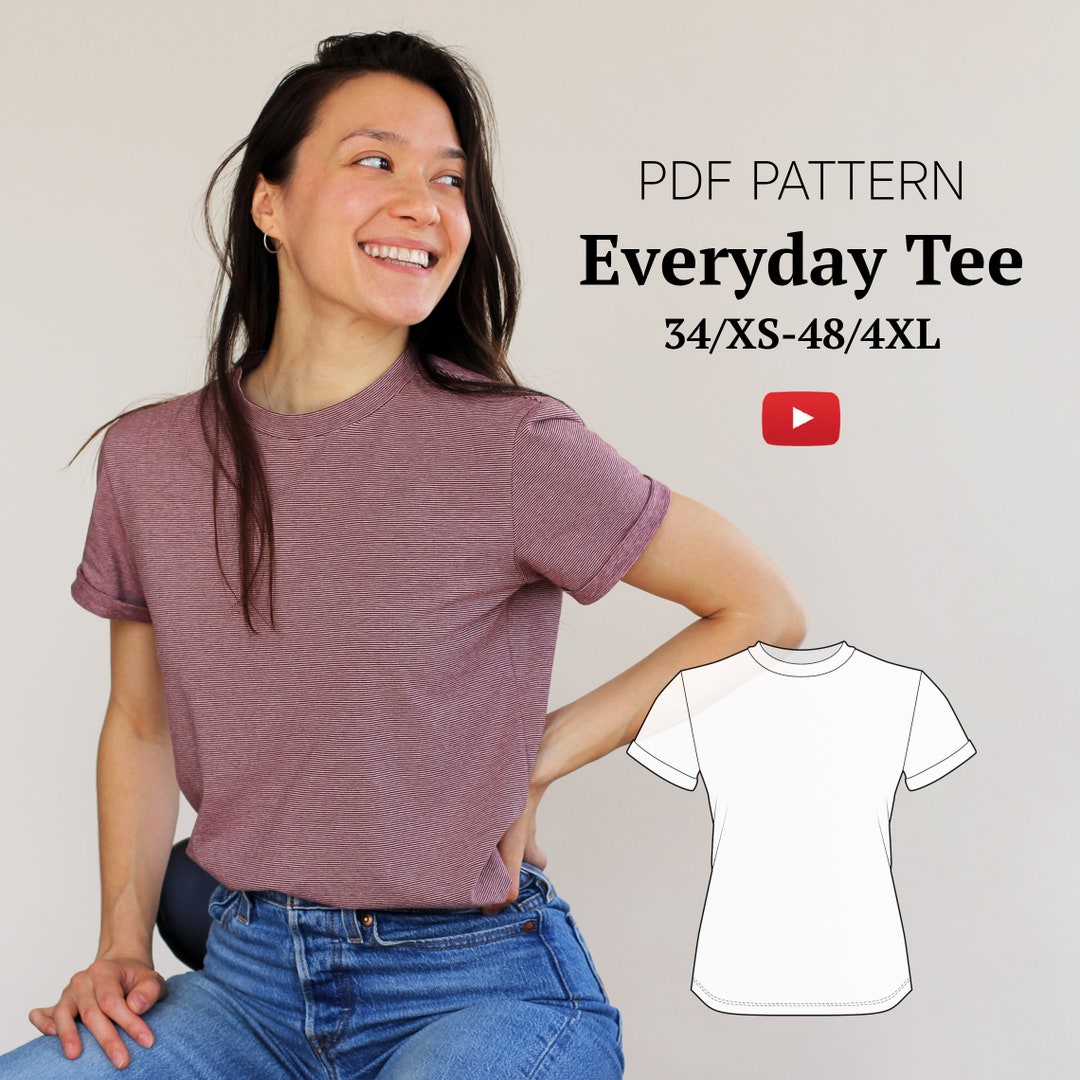 Easy Everyday T-shirt PDF Digital Sewing Pattern - Etsy