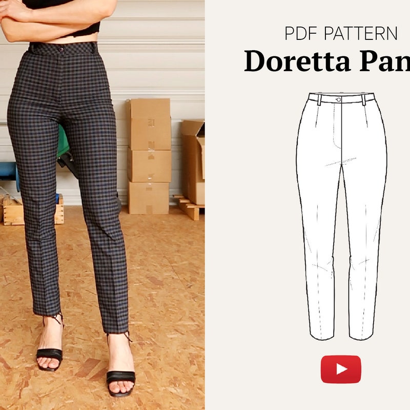 High Waisted Pants Pattern - Etsy
