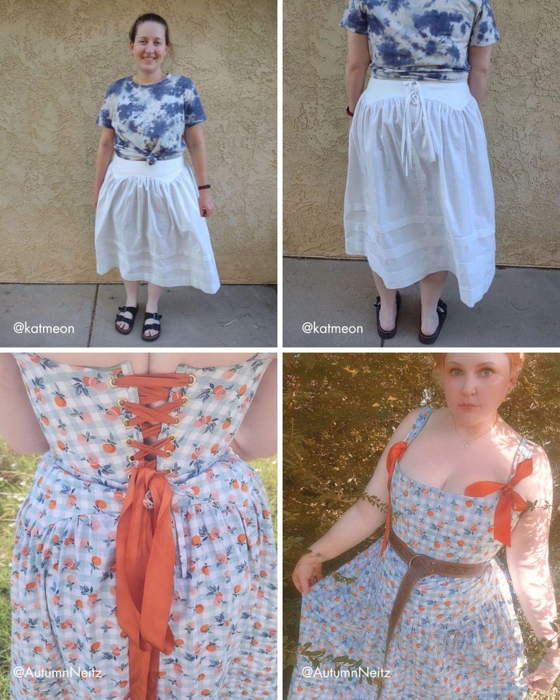 Basque Waist Gathered Skirt Amabel PDF Sewing Pattern - Etsy