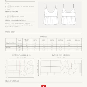 V Neck Peplum Ruffle Cami Top Maggie PDF Pattern - Etsy