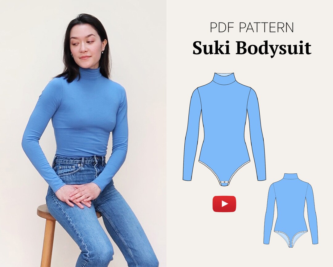 Turtleneck Bodysuit #sukibodysuit PDF Sewing Pattern - Etsy