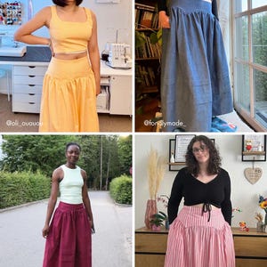Basque Waist Gathered Skirt Amabel PDF Sewing Pattern - Etsy