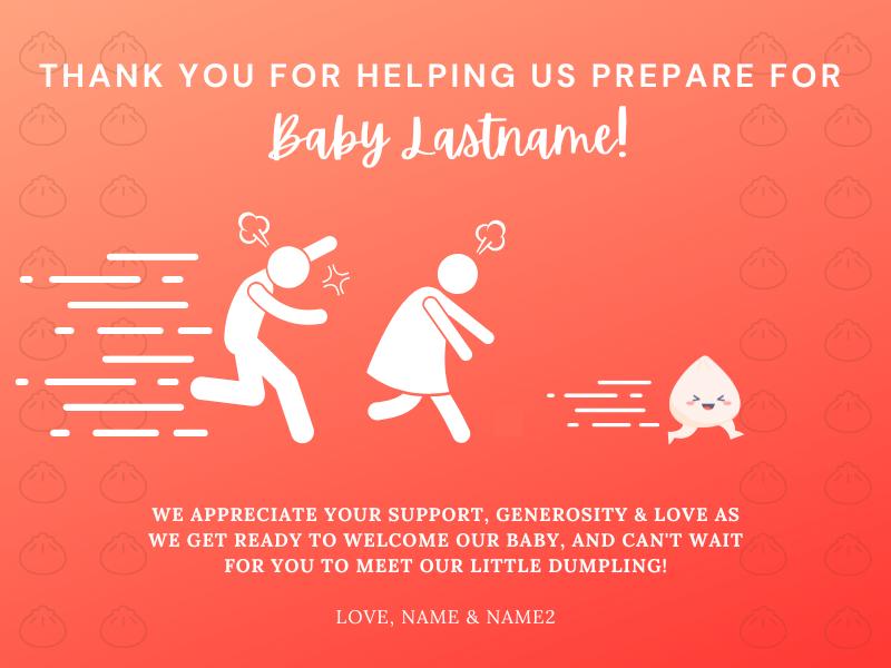 Dim Sum Baby Shower Invitation & Thank You Card Canva Template | Bao ...