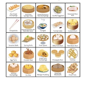 Dim Sum Bingo - All Ages Foodie Party Game With Call Sheet - Etsy