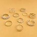 10 Piece Gold Ring Set Silver Rings Pearl Ringset Tarnish Free Gift for ...