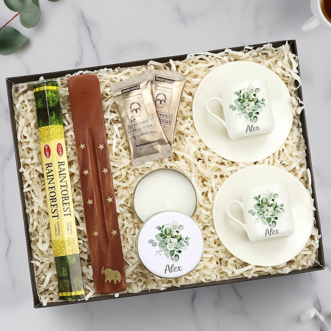 Personalized Coffee Gift Box for Women – Holiday Candle & Turkish ...