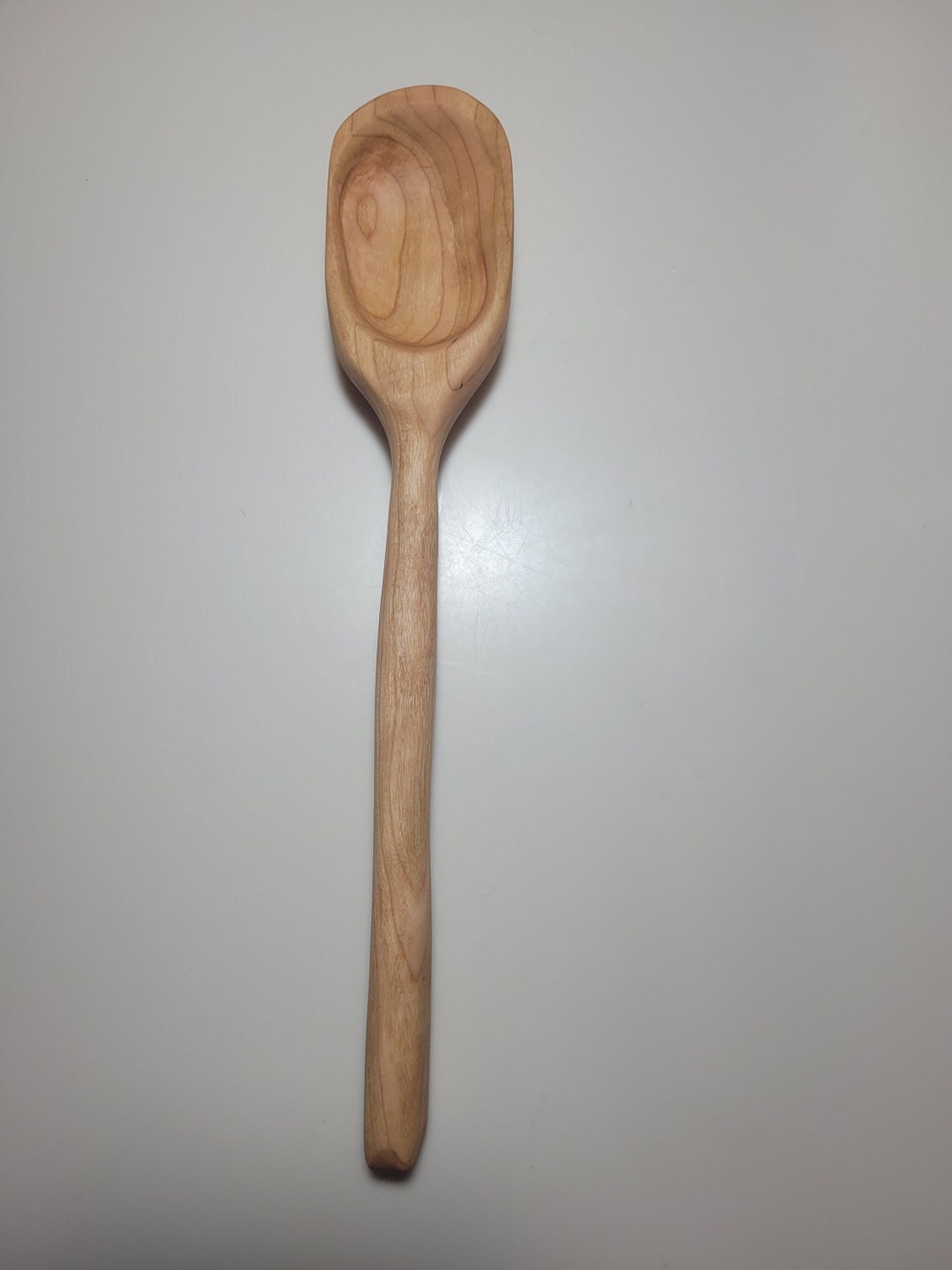 Large Hand Carved Cherry Wooden Spoon - Etsy