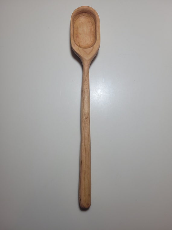 Large Hand Carved Cherry Wooden Ladle | Etsy UK