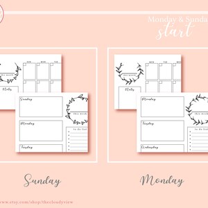 Undated Printable Planner | Daily| Weekly| Monthly| Planner Inserts ...