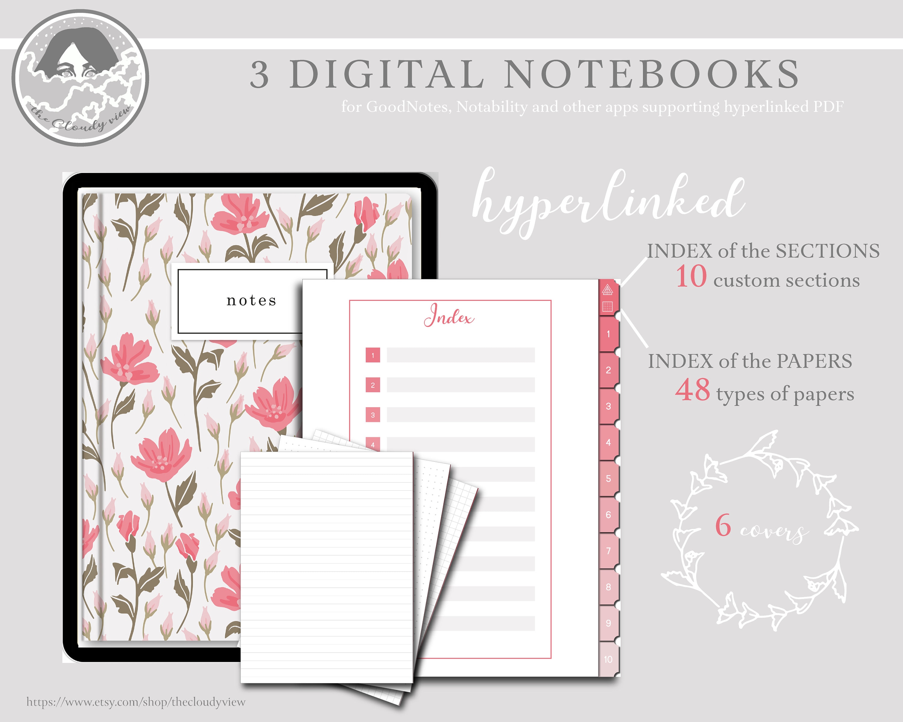 Hyperlinked Digital Notebook| Student Planner| Tabs| Bullet Journal ...