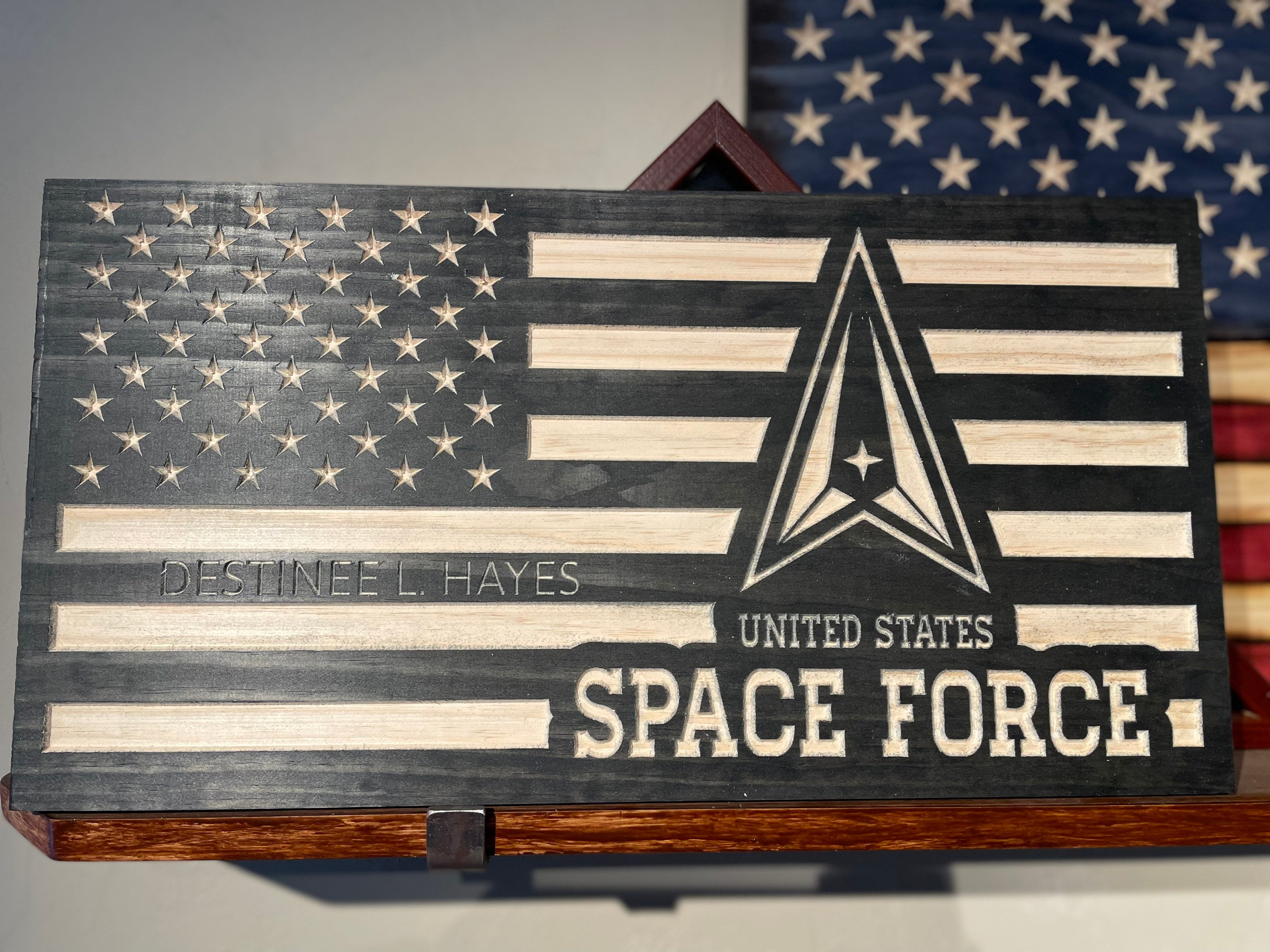 Carved Wood Space Force United States Military Hero | Etsy