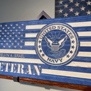 Carved Wood Navy Veteran Flag Navy Sailor United States - Etsy