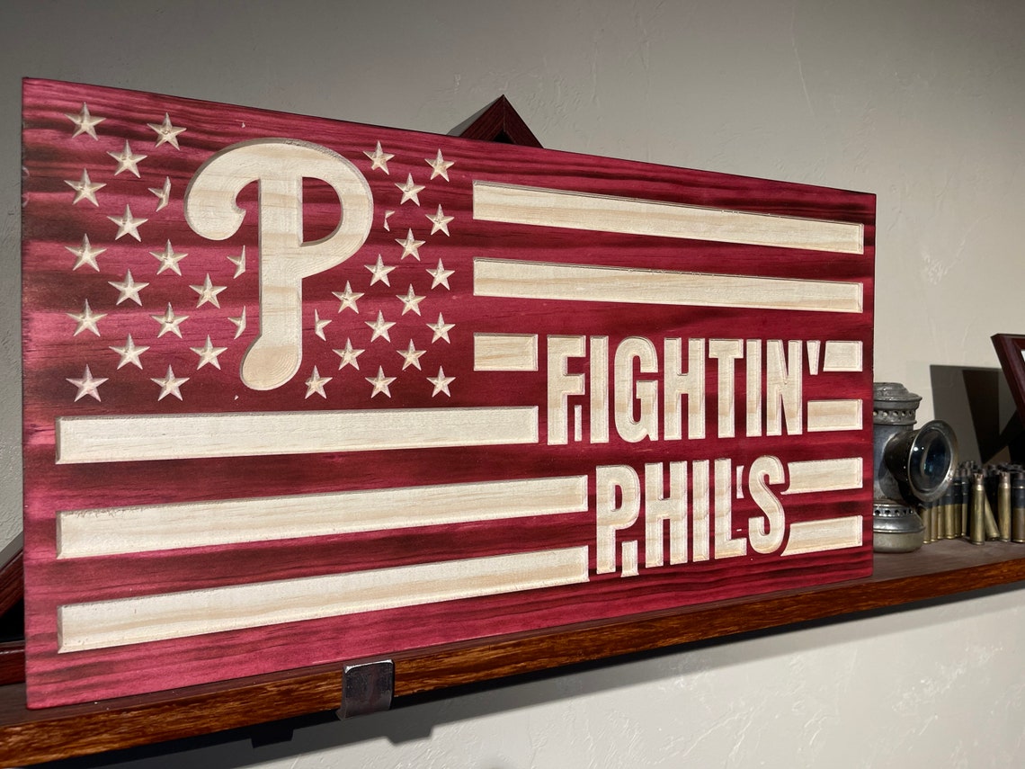 Carved Philadelphia Phillies Handcrafted Baseball Sports - Etsy