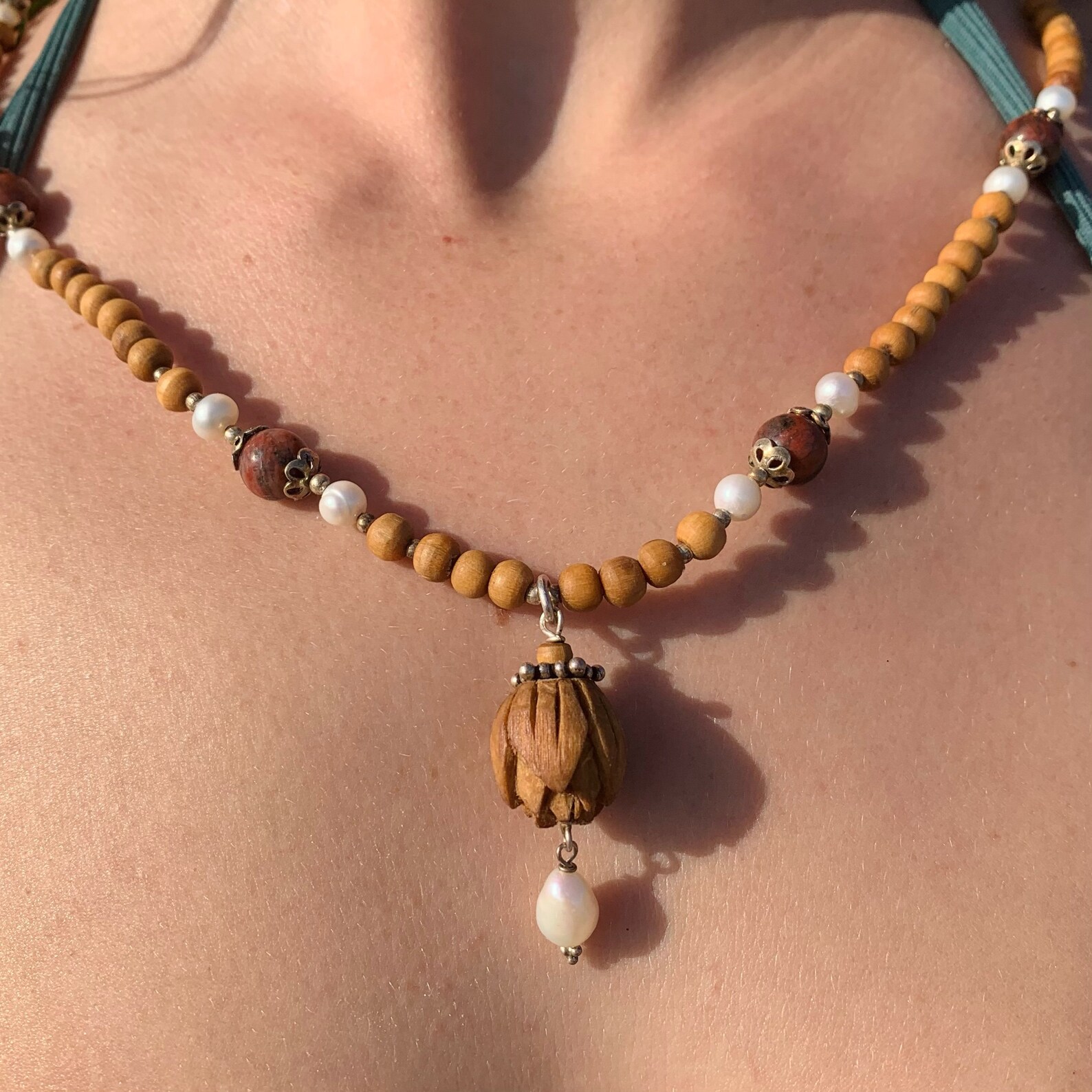Handmade Indian Tulsi Necklace With Pearl - Etsy