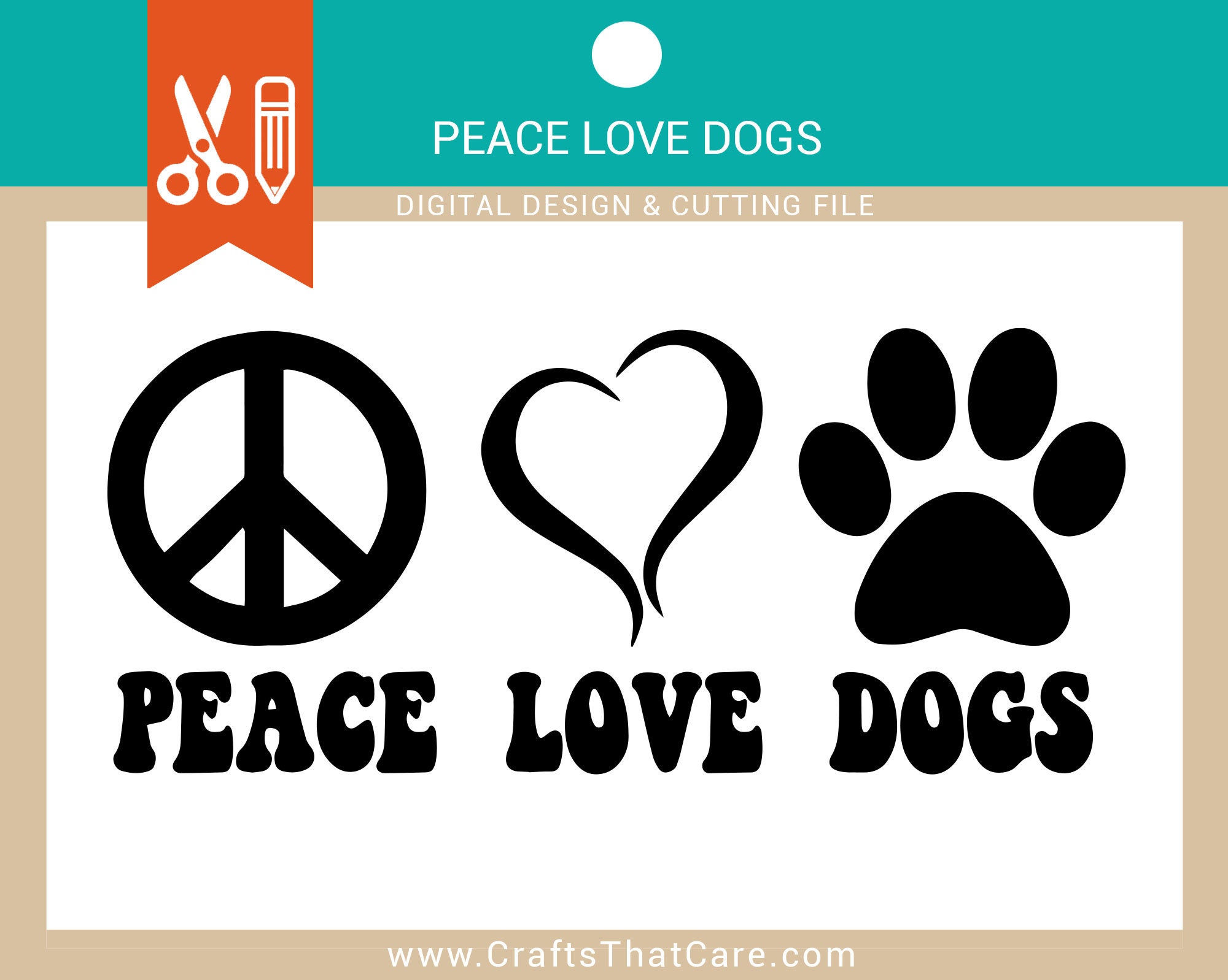 Peace Sign SVG Paw SVG Heart Svg Instant Download Svg - Etsy