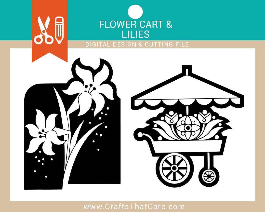 Flower Cart | Bouquet of Lilies | SVG | Digital Download | Cut File ...