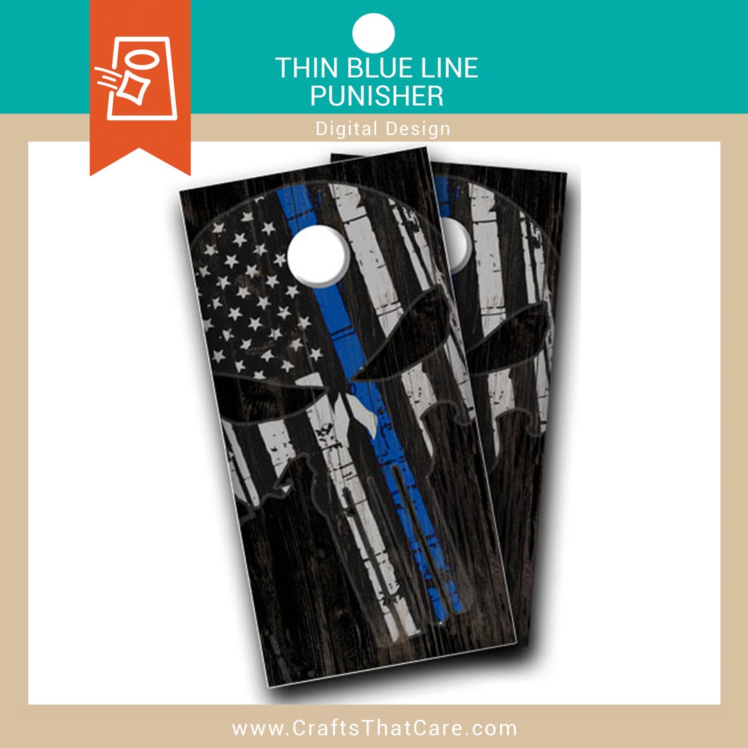 THIN BLUE LINE | Punisher Skull, Svg, Jpg, Thin Blue Line Grunge Flag ...