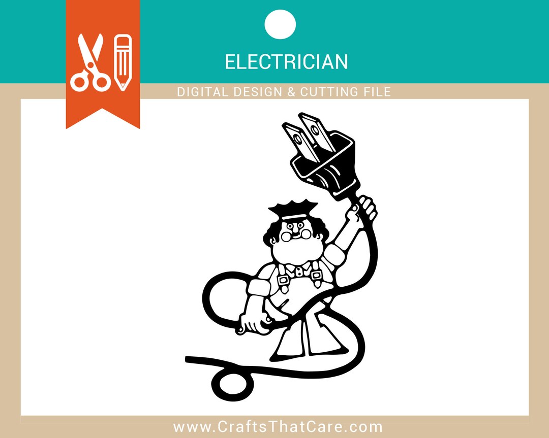 Electrician | Man Holding Electrical Cord | SVG | PNG | Cut File ...