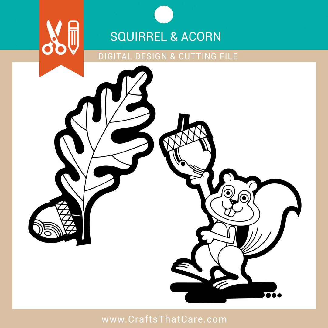 PETS & ANIMALS | Squirrels, Nuts, Acrorn, Svg, Png, Botanical, Cricut ...