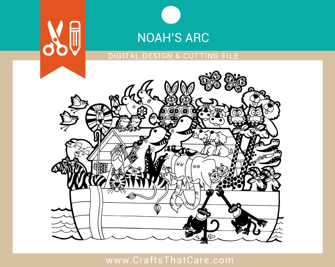 ANIMALES / Arca de Noé svg dos por dos página para colorear - Etsy México