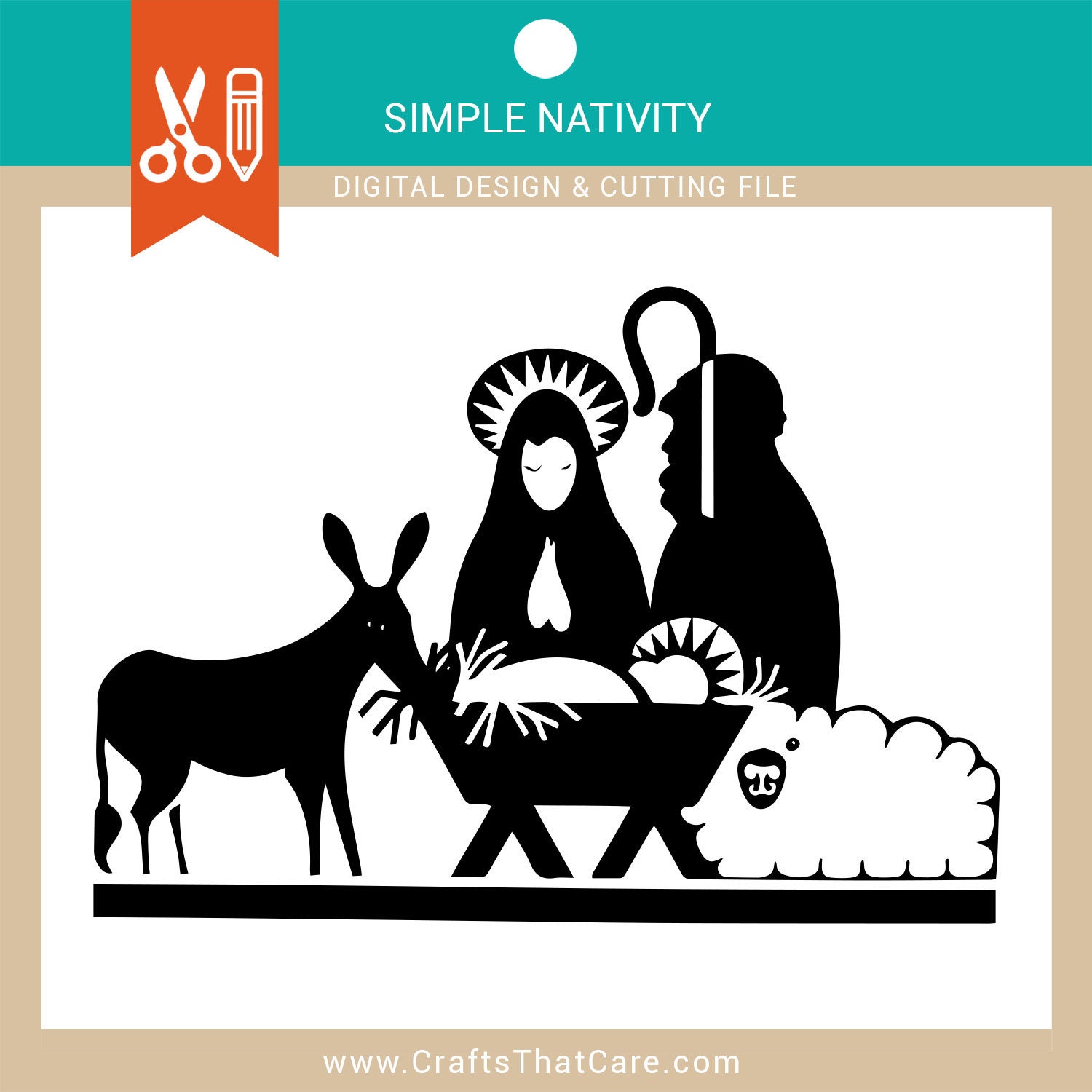 Christmas Simple Nativity Scene SVG Cutting Files Digital - Etsy