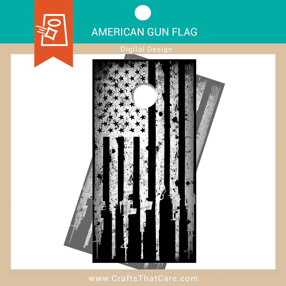 USA Gun Flag | Cornhole Board Decals, Wraps - INSTANT DOWNLOAD Digital ...