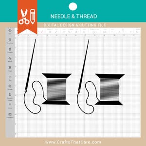 Needle and Thread | SVG | PNG | Sewing | Spool | Mending | Cut File ...