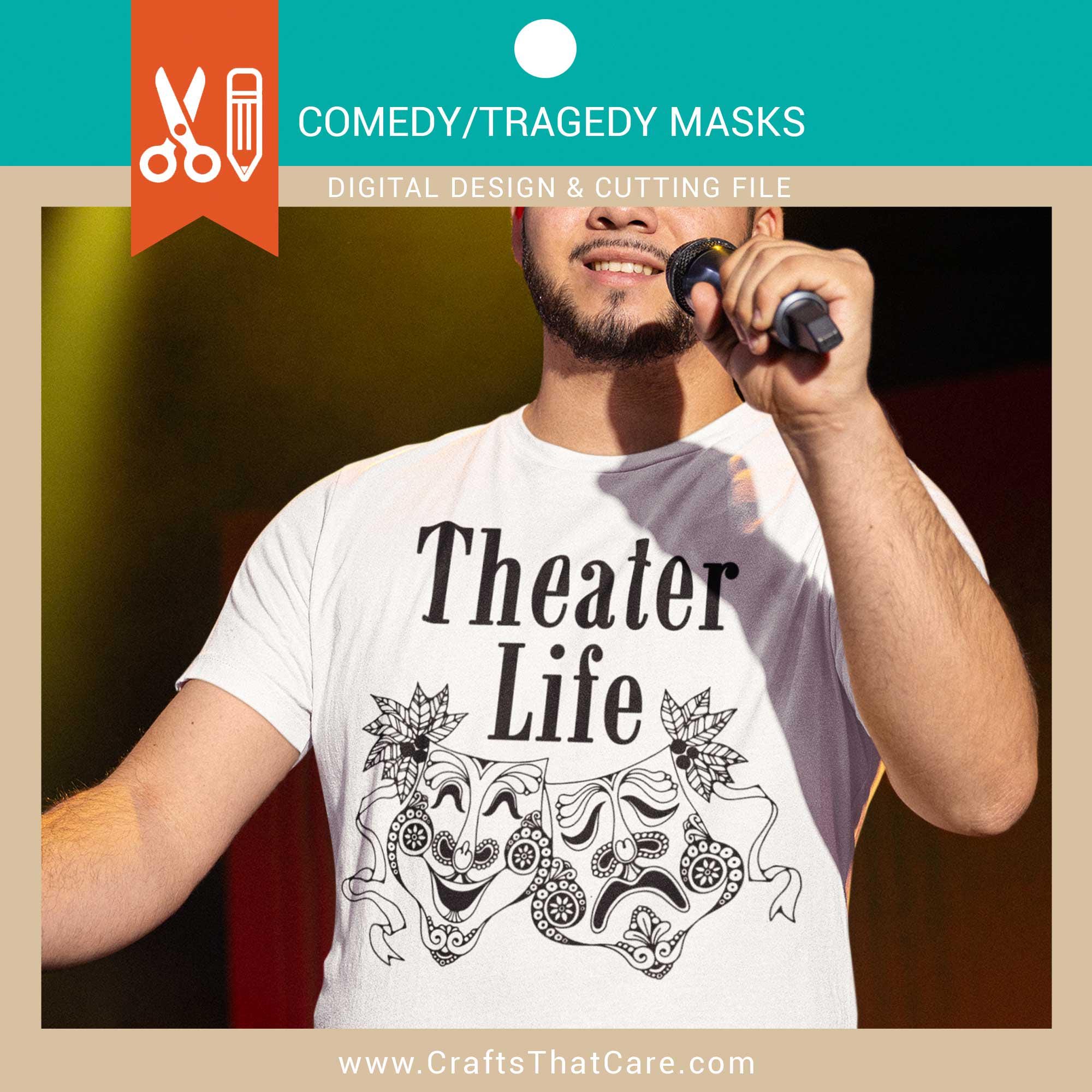 THEATER | Comedy Tragedy Svg, Clipart, Comedy Svg, Tragedy Silhouette ...